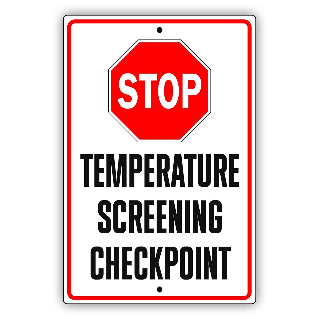 Stop Temperature Screening Checkpoint Red Metal Sign Office Hotels Wall ...