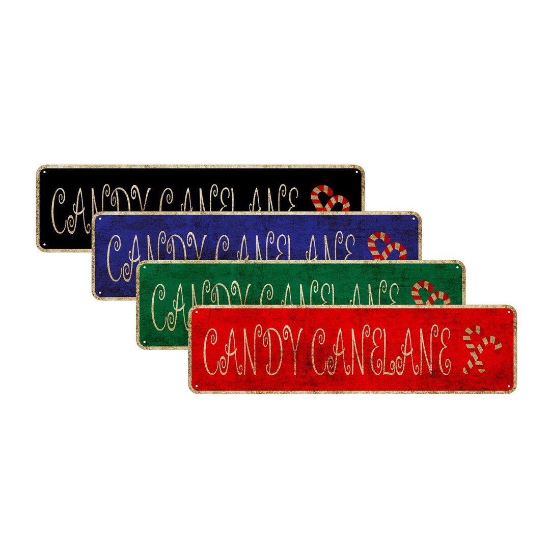 Candy Cane Lane Street Sign Retro Vintage Christmas Sign for Man Cave ...