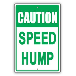 Caution Speed Hump Metal Sign Speed Bump Driveway Road Home Wall Décor ...