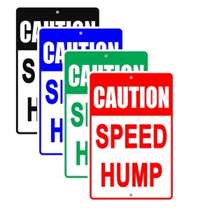 Caution Speed Hump Metal Sign Speed Bump Driveway Road Home Wall Décor ...