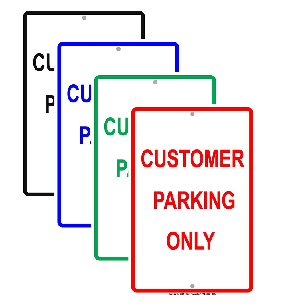 Customer Parking Only Metal Sign Reserved Parking Hotels Cafes Stores ...