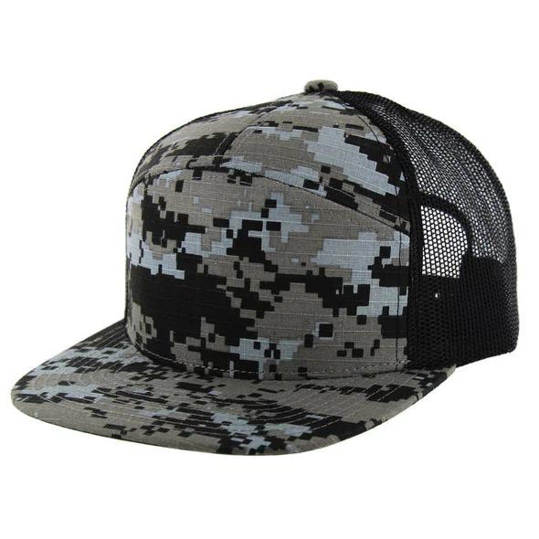 KAMEL 707 100% Cotton Camo 7 Panel Flat Adjustable Snapback Mesh ...