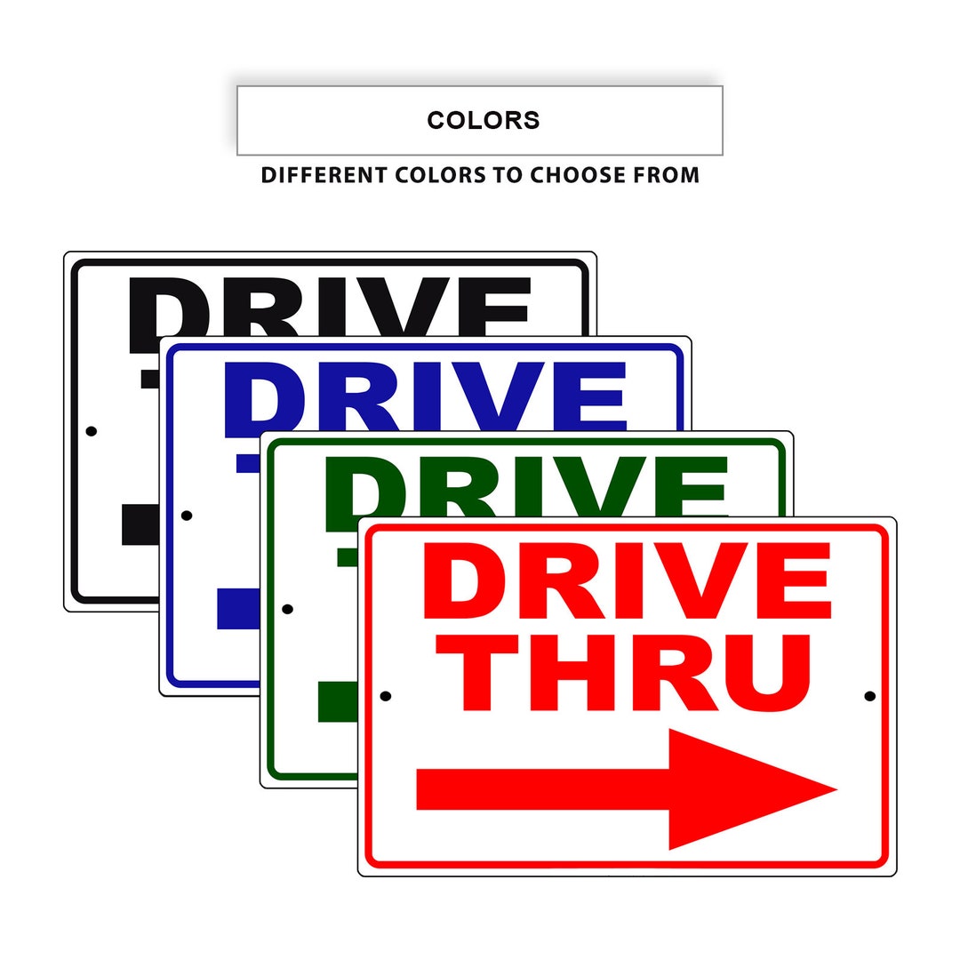 Drive Thru Right Arrow Metal Sign Restaurants Cafes Hotels Coffee Shop ...