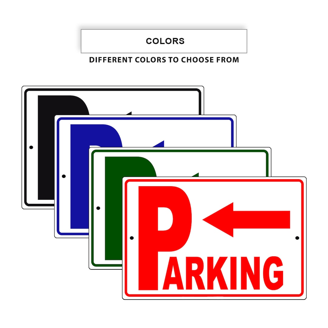 Parking With Left Arrow Metal Sign Reserved Parking Lot Road Street ...