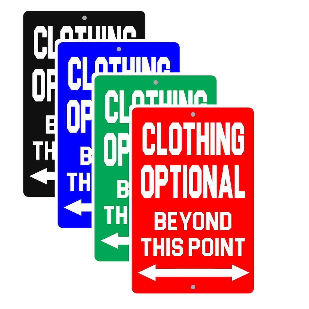 Clothing Optional Beyond This Point Metal Sign Beach Swimming Pool Hot ...