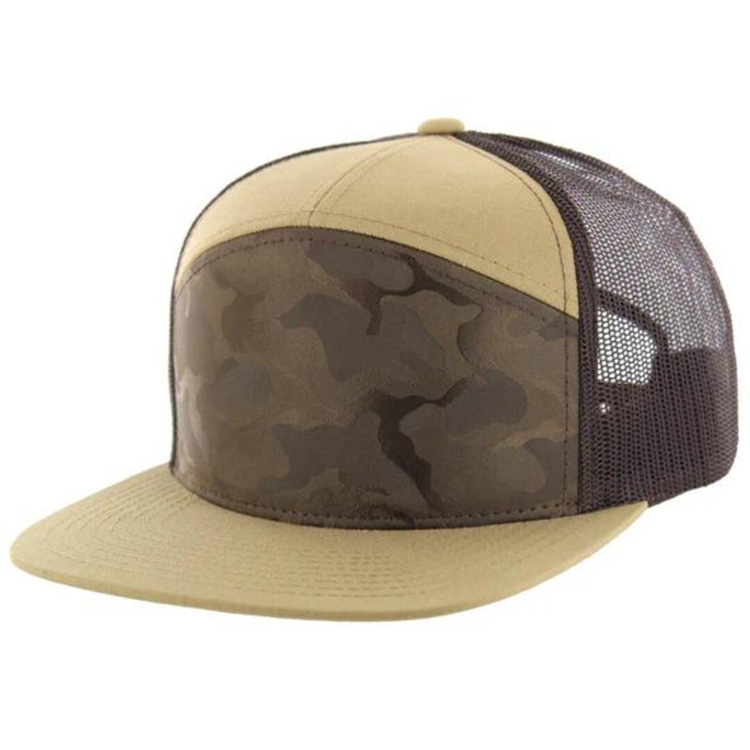 Kamel K707 HYBRID Trucker 7 Panel Flat Adjustable Snapback Mesh Trucker ...