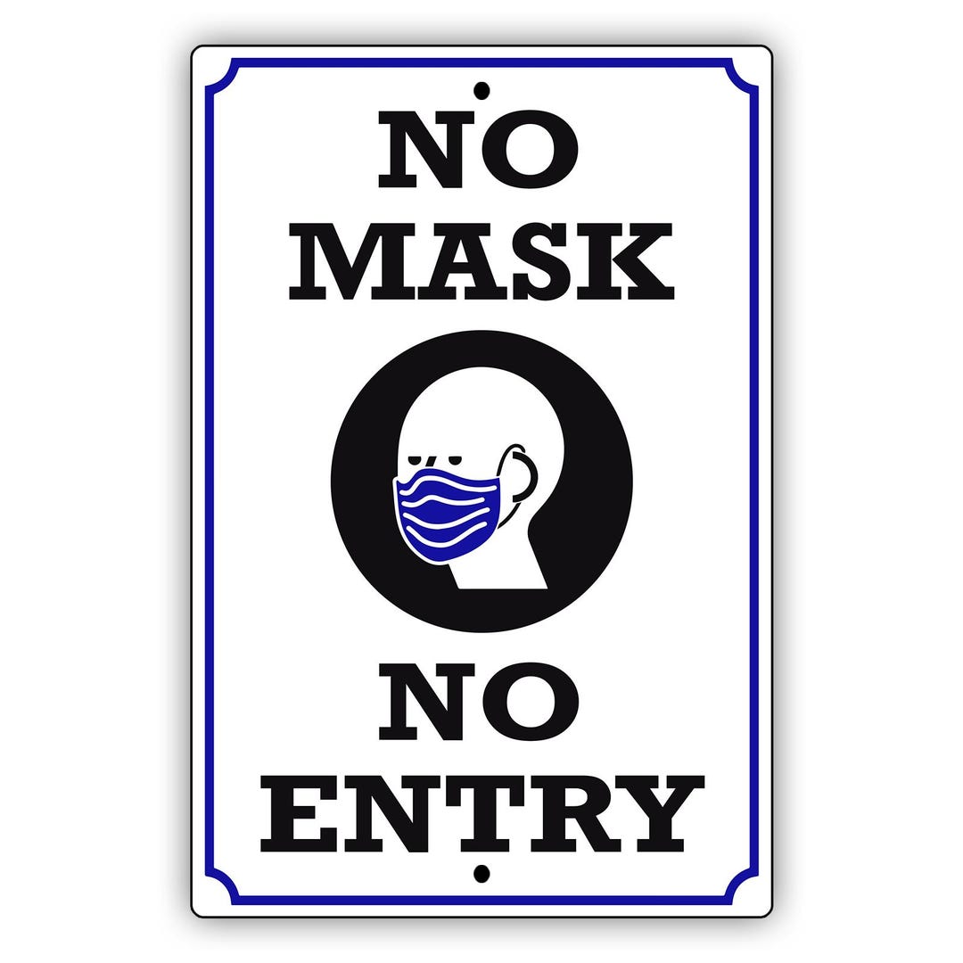 No Mask No Entry Metal Sign Office Hotels Home Wall Décor Indoor ...