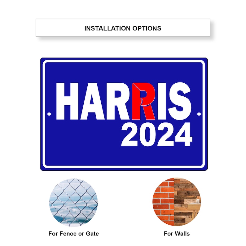 Harris 2024 Save Democracy Metal Sign USA Presidential Elections ...