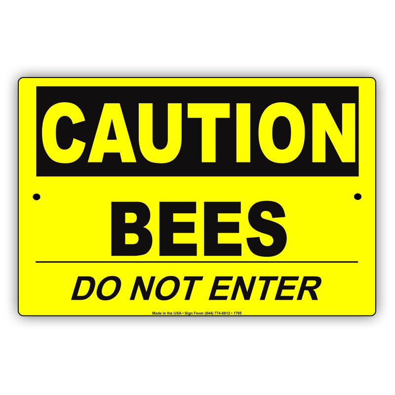 Bee Warning Sign - Etsy
