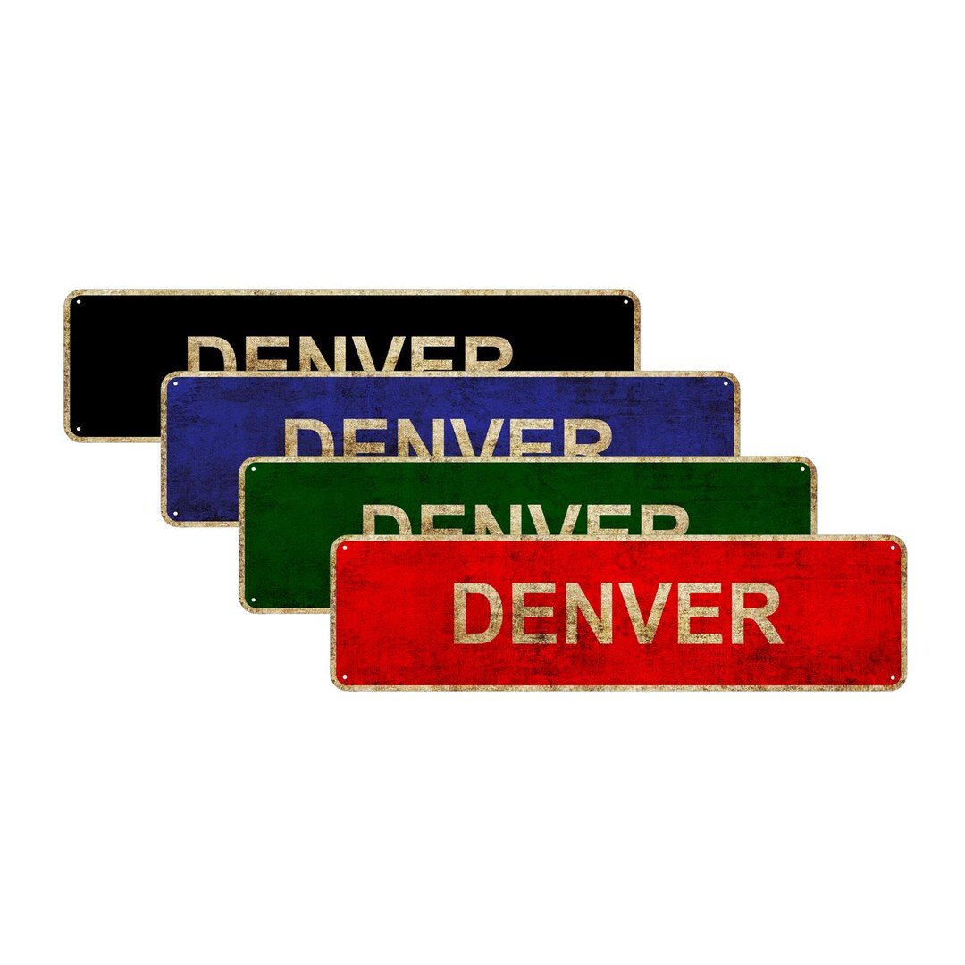 Denver Street Sign Retro Rustic Vintage Style Sign Man Cave Garage Home ...