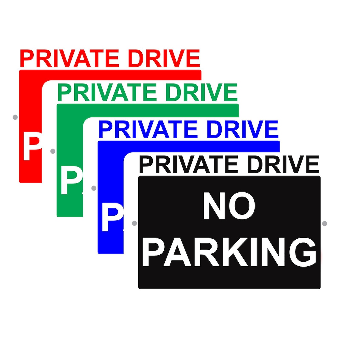 Private Drive No Parking Metal Sign Private Driveway Road Outdoor Décor ...