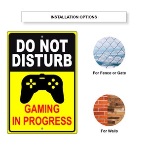 Do Not Disturb Gaming in Progress Yellow Metal Sign Gaming Zone Home ...