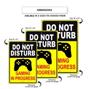 Do Not Disturb Gaming in Progress Yellow Metal Sign Gaming Zone Home ...