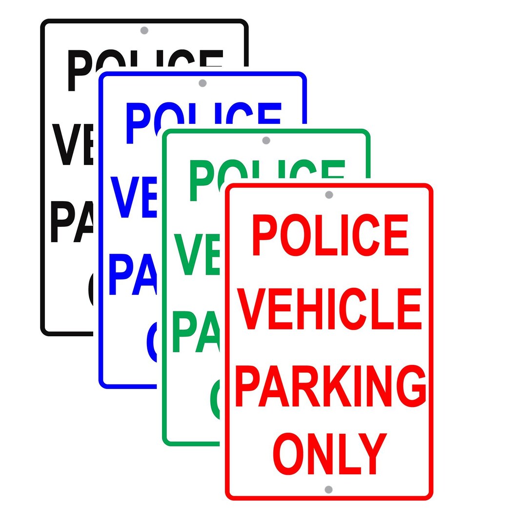 Police Vehicle Parking Only Metal Sign Office Road Home Outdoor Décor ...