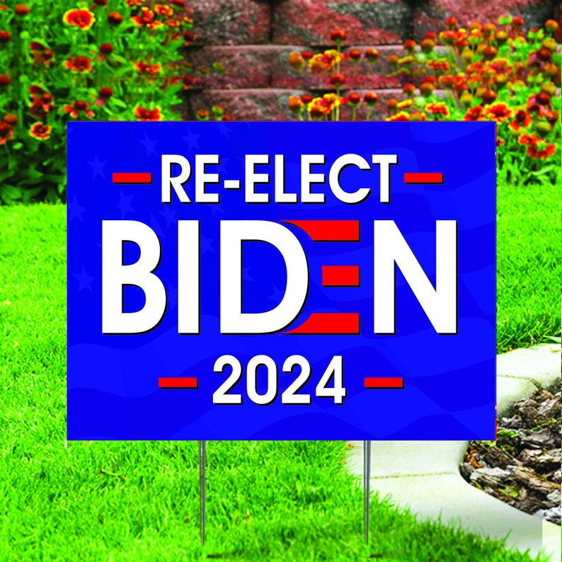 Re-elect Biden 2024 Yard Sign USA Presidential Election 2024 Coroplast ...