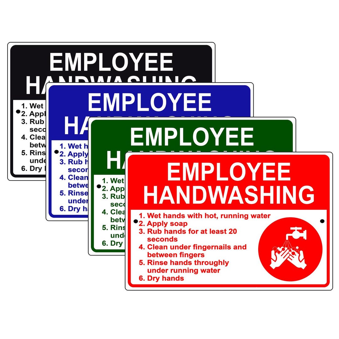 Employee Handwashing Rules Metal Sign Hotel Cafes Home Indoor/outdoor ...