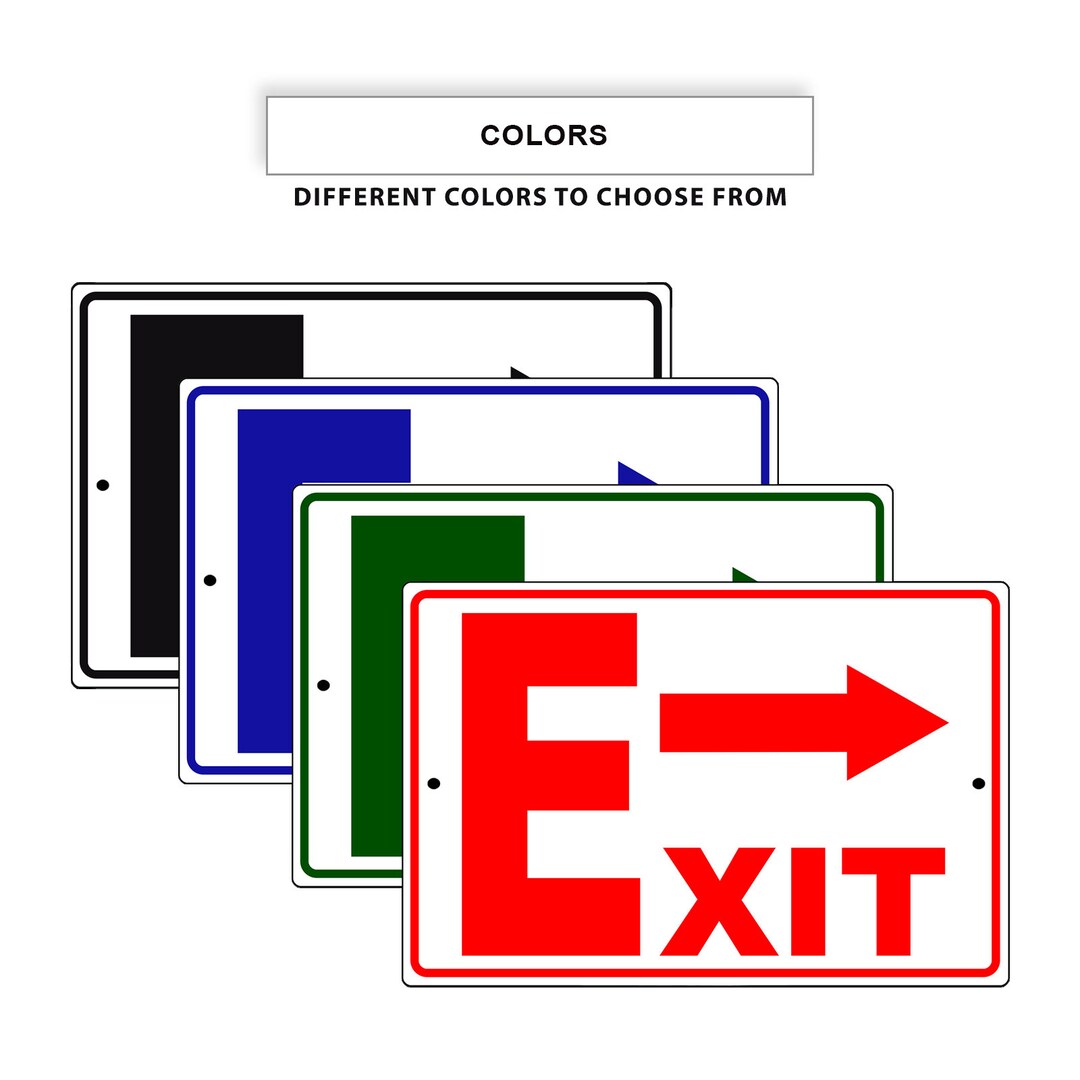 Exit With Right Arrow Metal Sign Retail Store Hotel Office Road Street ...