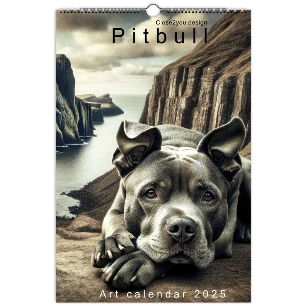 2025 Pitbull Art Calendar - 12 Unique Artistic Styles - Ledger Vertical ...