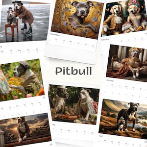 2025 Pitbull Art Calendar - 12 Unique Artistic Styles - Ledger Vertical ...