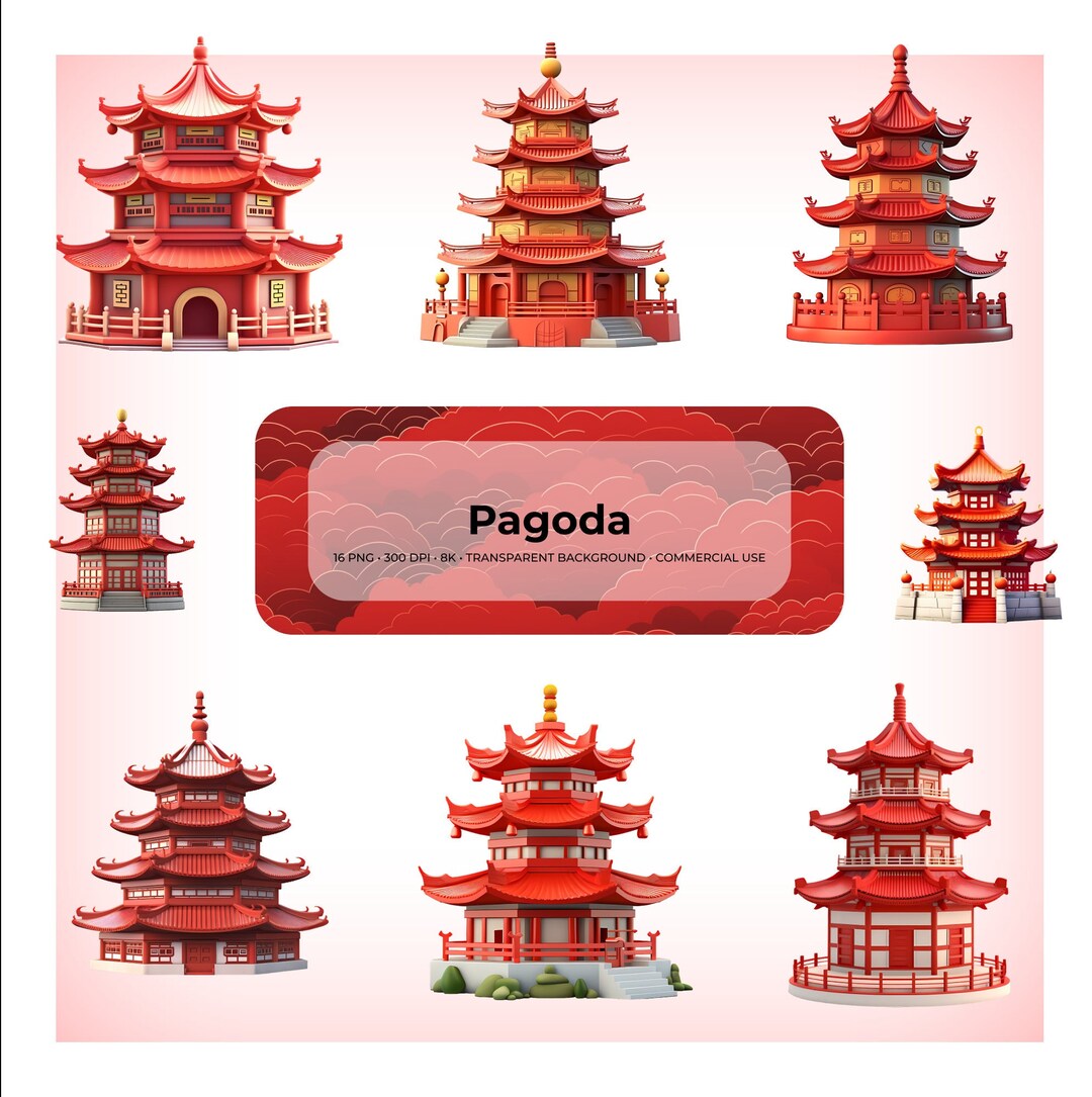 CNY Cliparts, Chinese Pagodas, PNG, Clip Art With Transparent ...