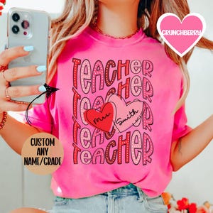 Custom Valentines Day Teacher Shirt, Retro Teacher Sweatshirt ...