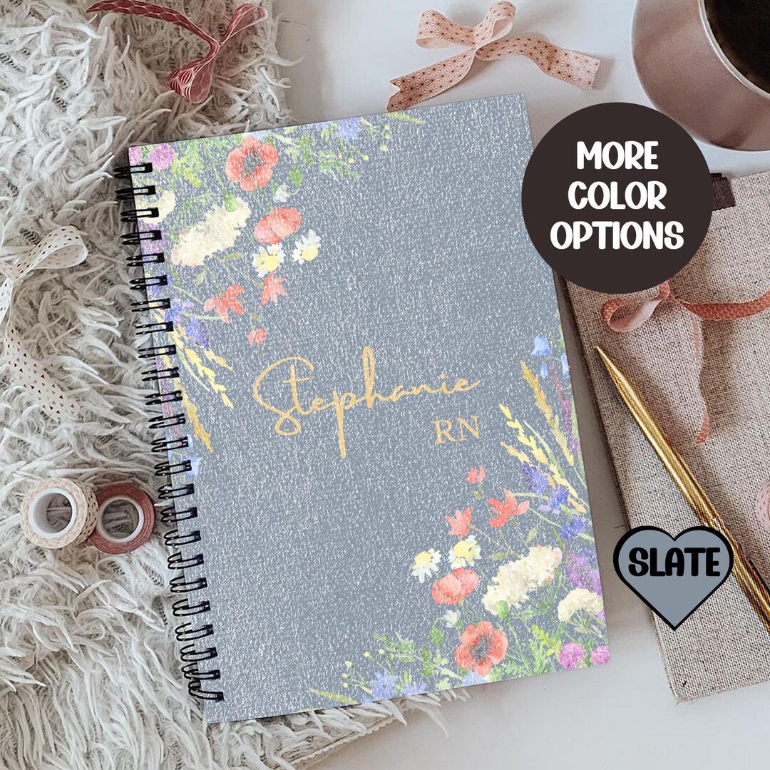 Custom Nurse Wildflower Notebook, Wildflower New Grad Gift, Student ...