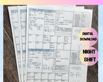 Nurse Brain Night Shift Report Sheet - Etsy