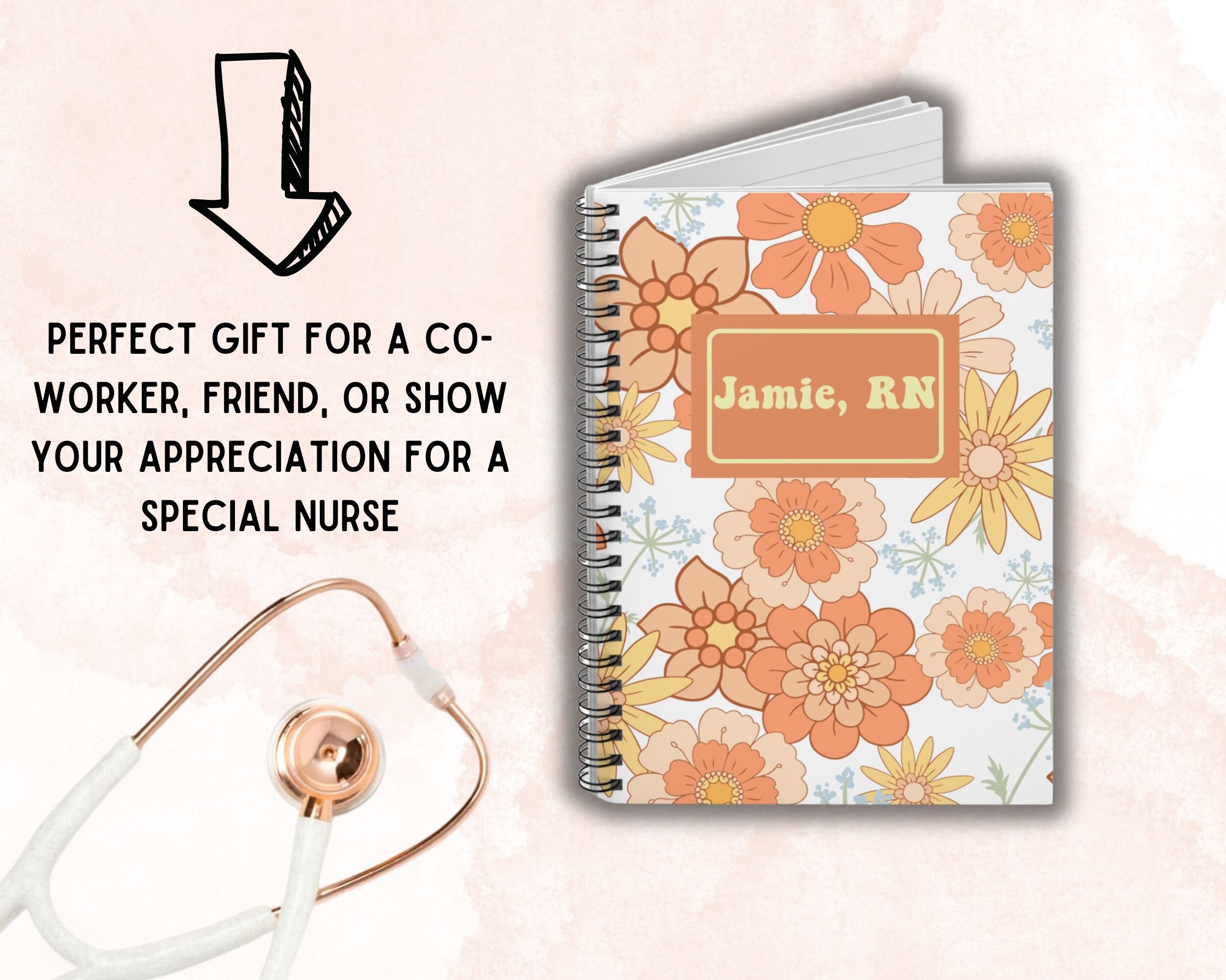 Custom Groovy Retro Nurse Report Journal, New Grad Gift, Student Nurse ...