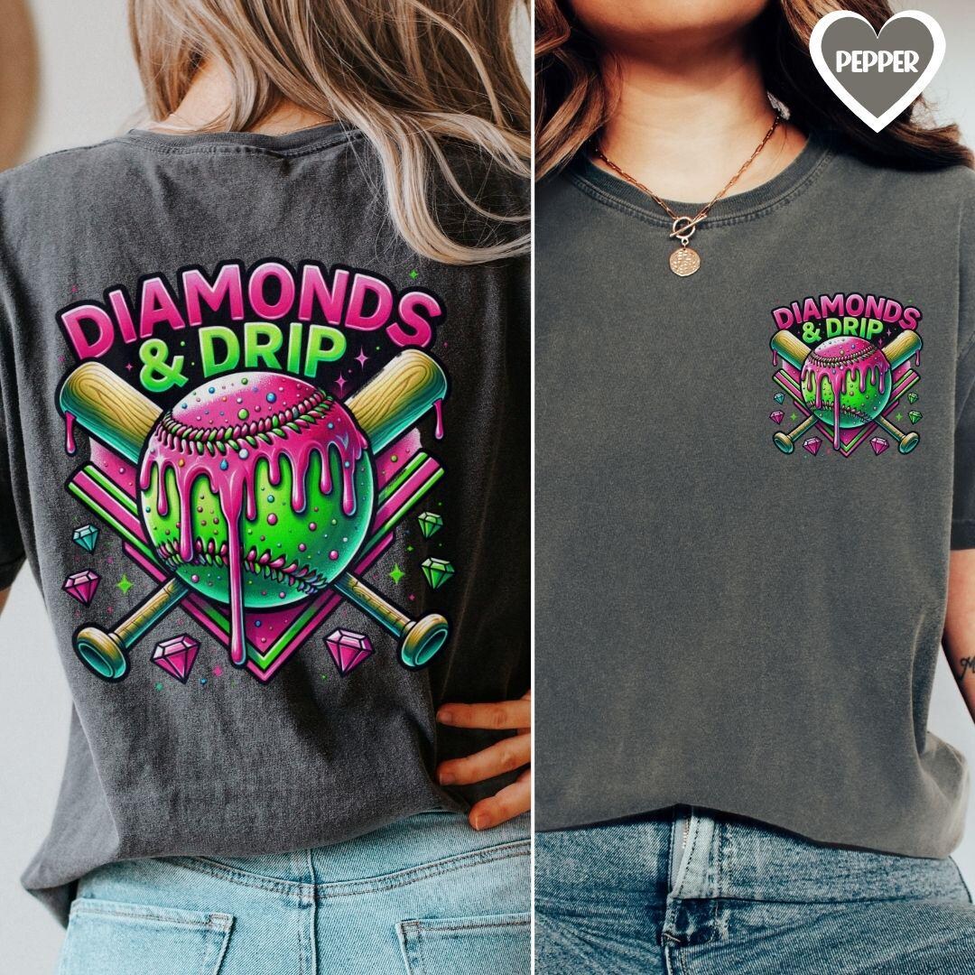 Respect the Drip Baseball Shirt, Diamonds & Drip, Dripping Baseball Bat ...