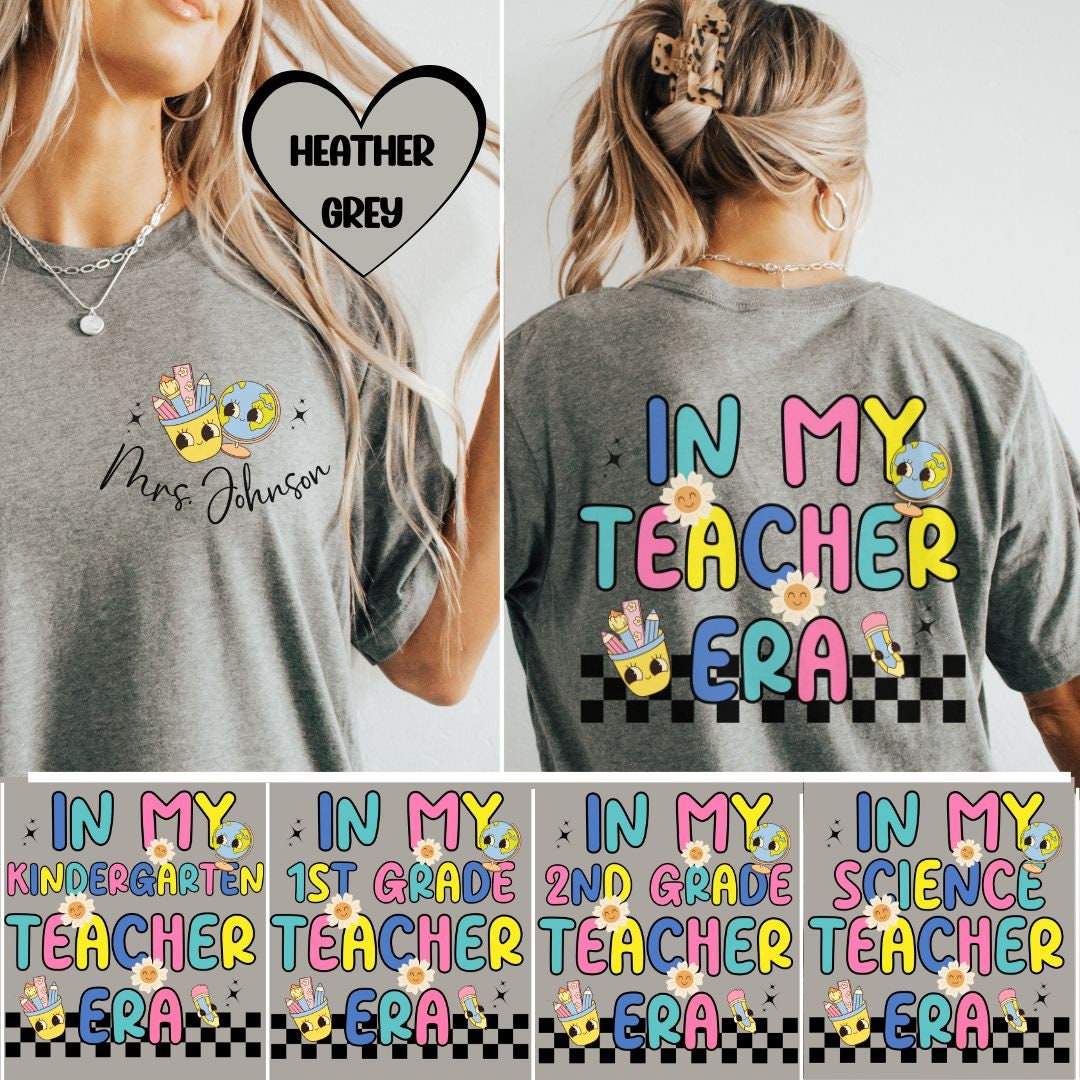 Personalized in My Teacher Era Shirt, Custom Elementary School Teacher ...