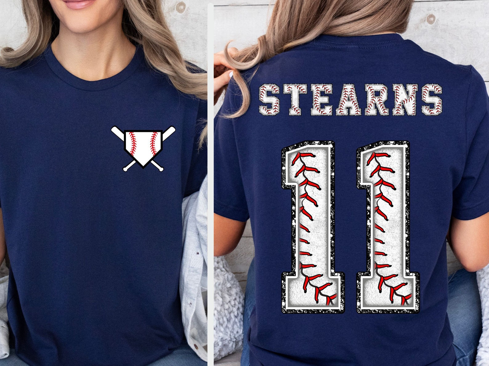 Baseball Tshirt With Custom Number and Name, Personalized Baseball Gift ...