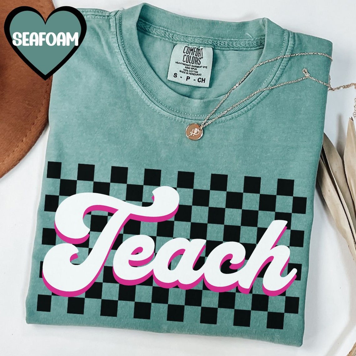 Comfort Colors Teacher Tshirt, Retro Checkered Teacher Shirt, Back to ...