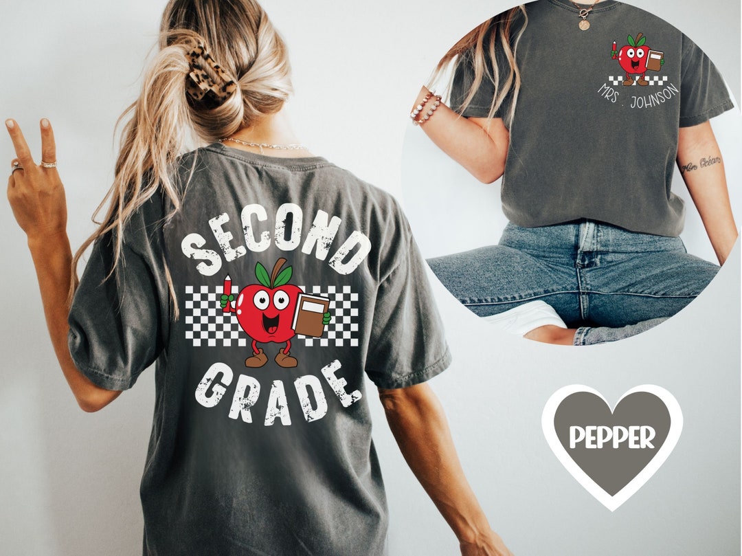 Custom Second Grade Teacher Shirt, Personalized Retro 2nd Grade Crew ...