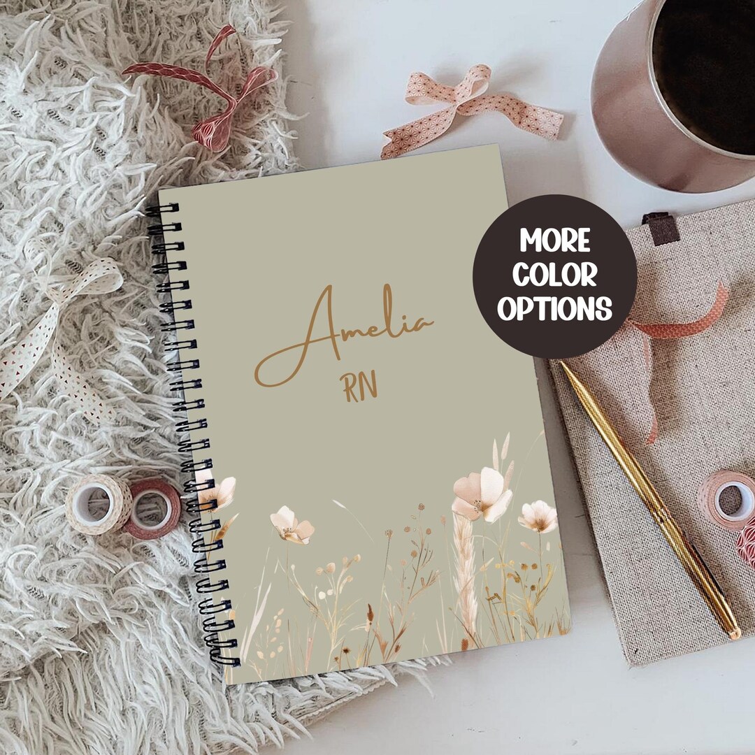 Custom Nurse Wildflower Notebook, Wildflower New Grad Gift, Student ...