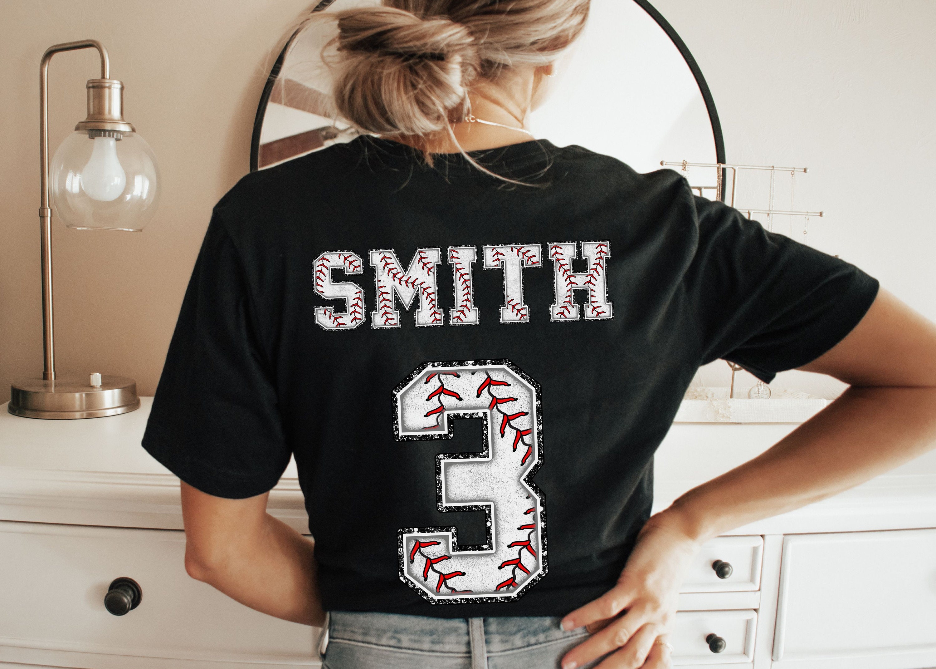 Baseball Tshirt With Custom Number and Name, Personalized Baseball Gift ...