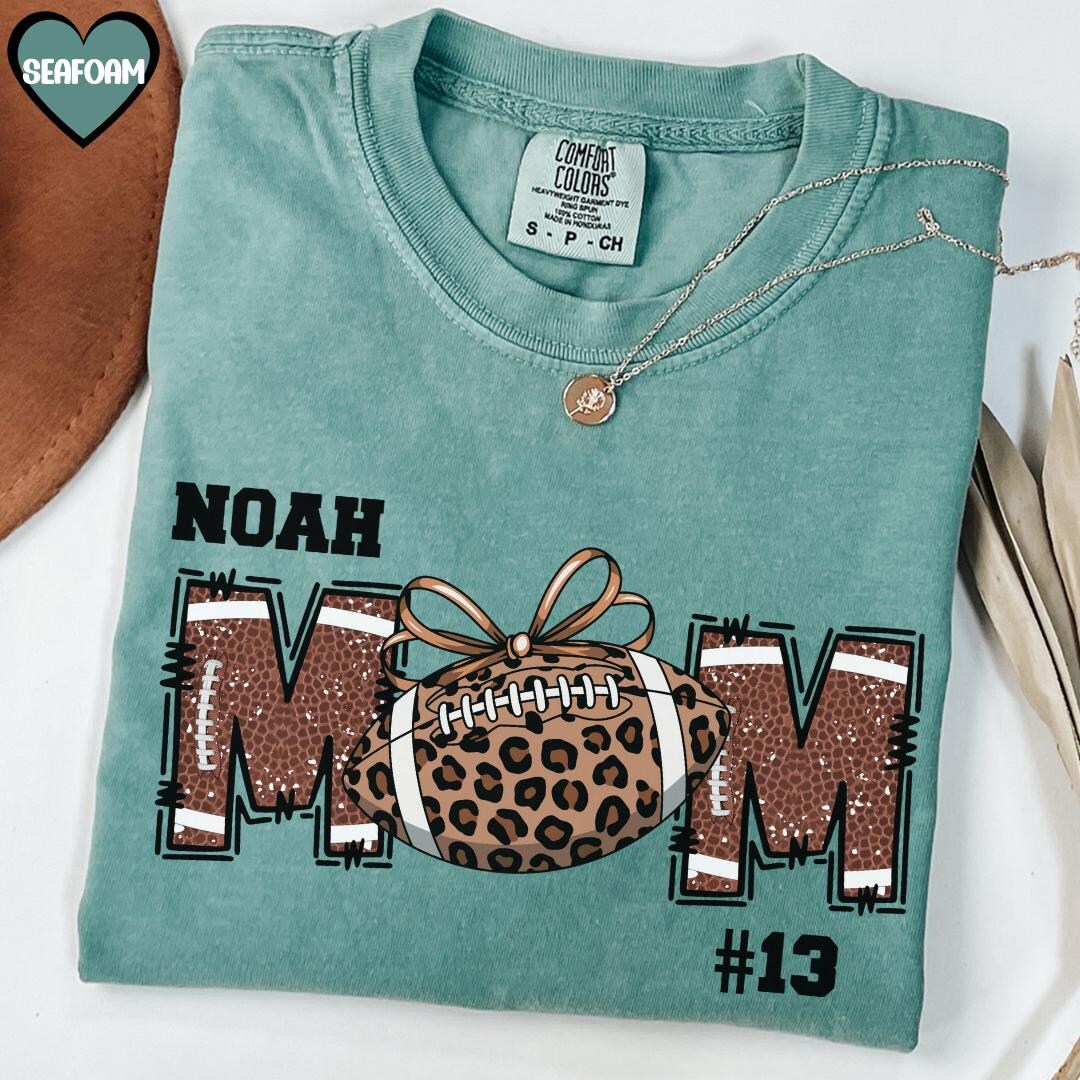 Leopard Print Football Mom Shirt Comfort Colors, Flag Football Season ...
