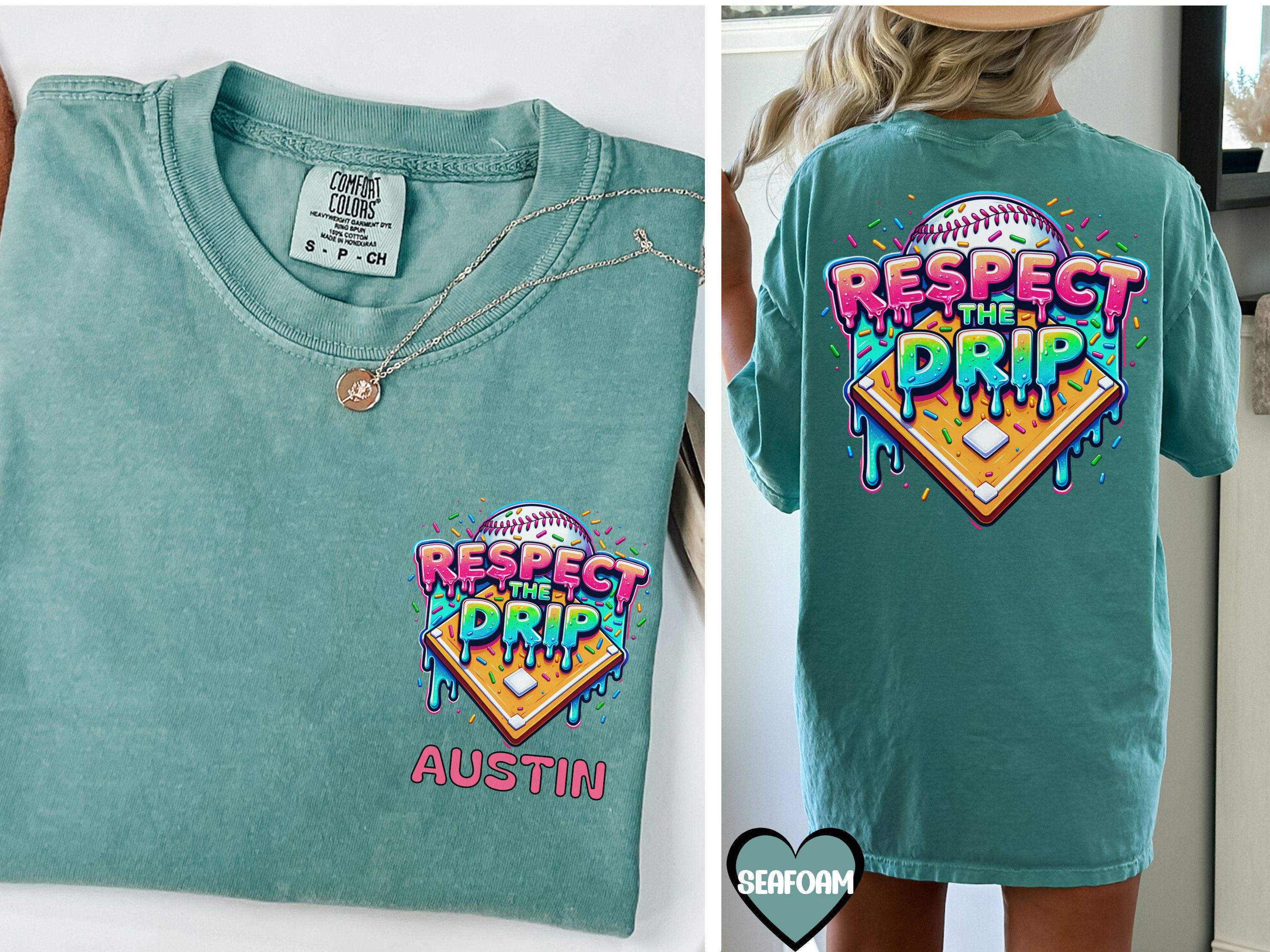 Custom Respect the Drip Baseball Bat Shirt, Baseball Mama Tshirt ...