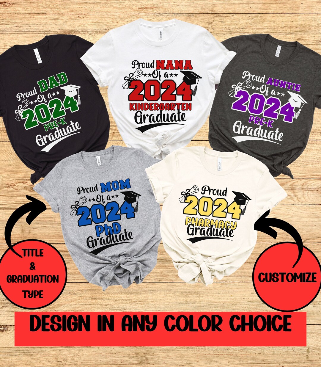 Custom Family Graduation Shirt,personalized Matching Family Graduate ...
