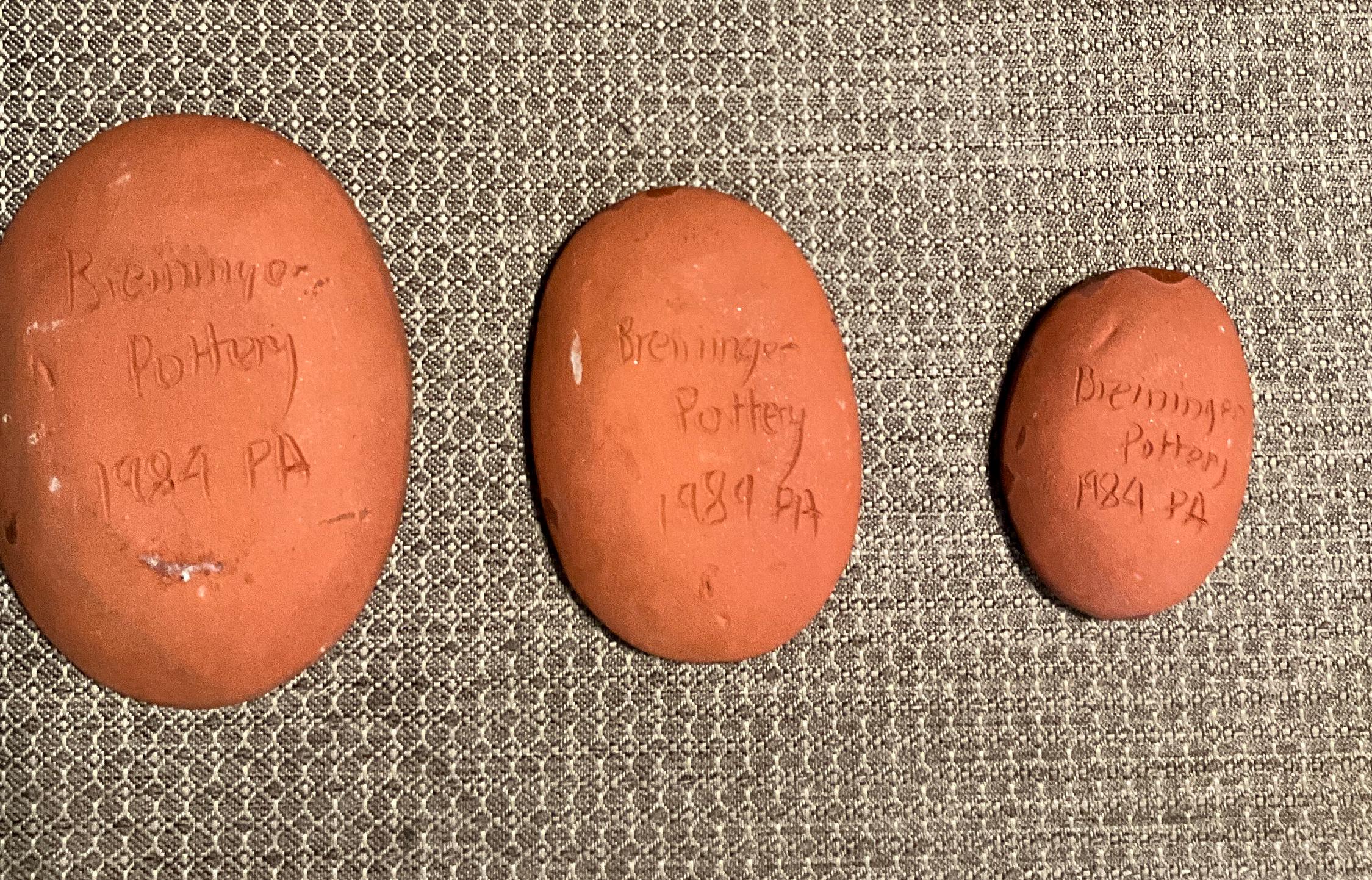 Breininger Pottery 3 Piece Graduating Set of Oval Sgraffito Plates - Etsy