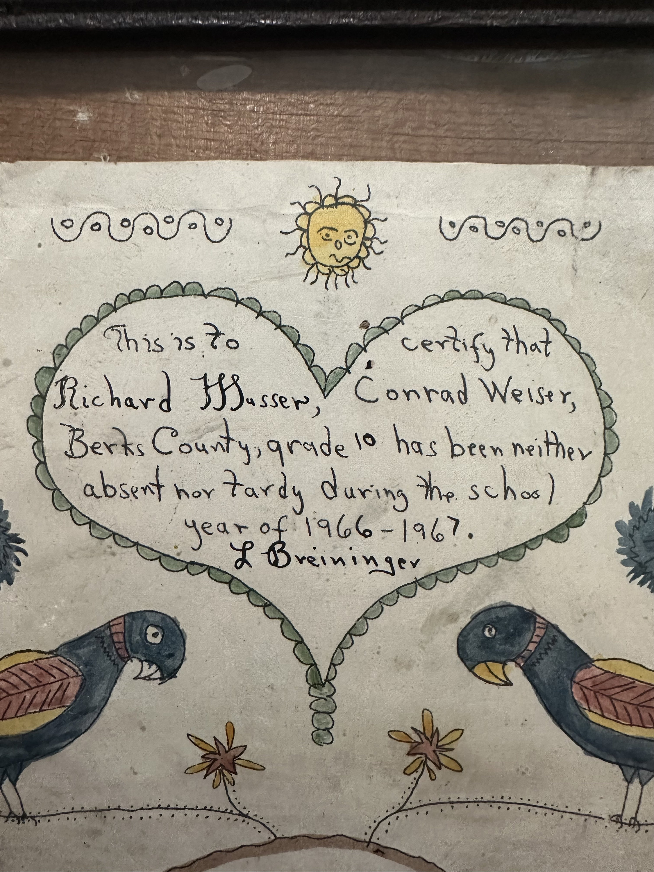 Rare 1966 Lester Breininger Fraktur Reward of Merit - Etsy