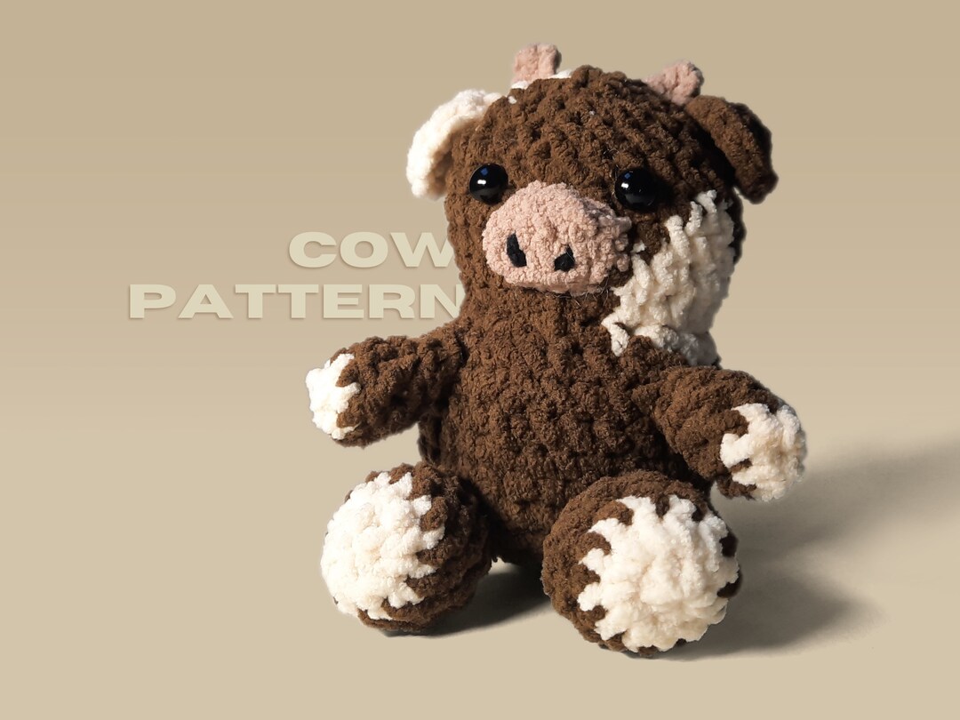 Cow Crochet Pattern, Low Sew, Plushie Pattern, Cow Amigurumi Pattern ...