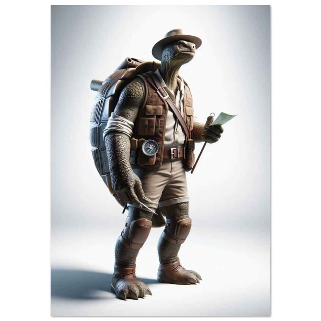 Adventurer Turtle Poster Explorer Art Journey-themed Wall Decor - Etsy