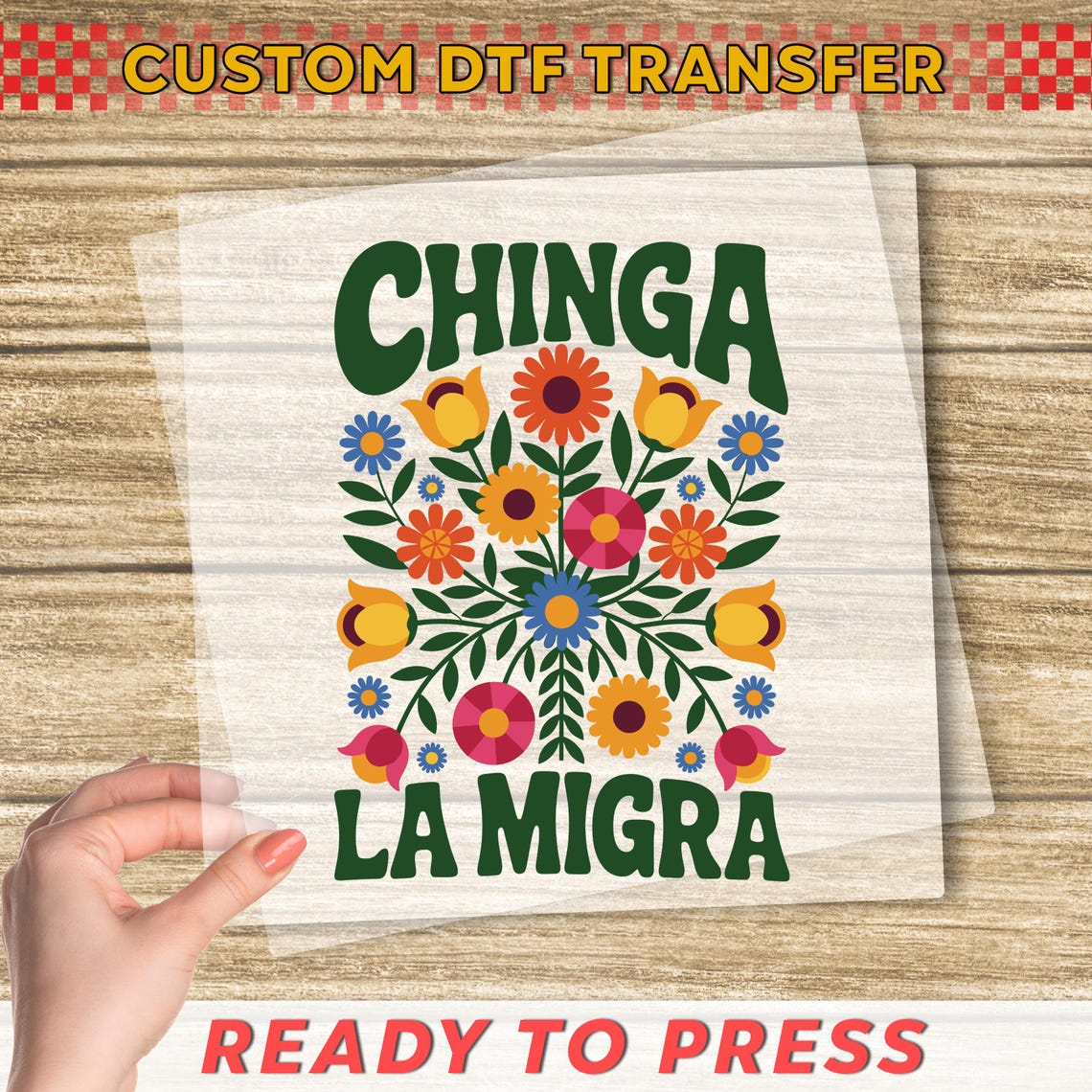 Chinga La Migra DTF Transfer, Abolish ICE Anti Deportation Latino ...