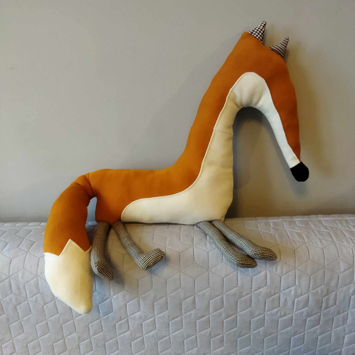 Large Plush Toy Fox, Red Fox, Stuffed Animal, Funny Mascot, Gift for a ...