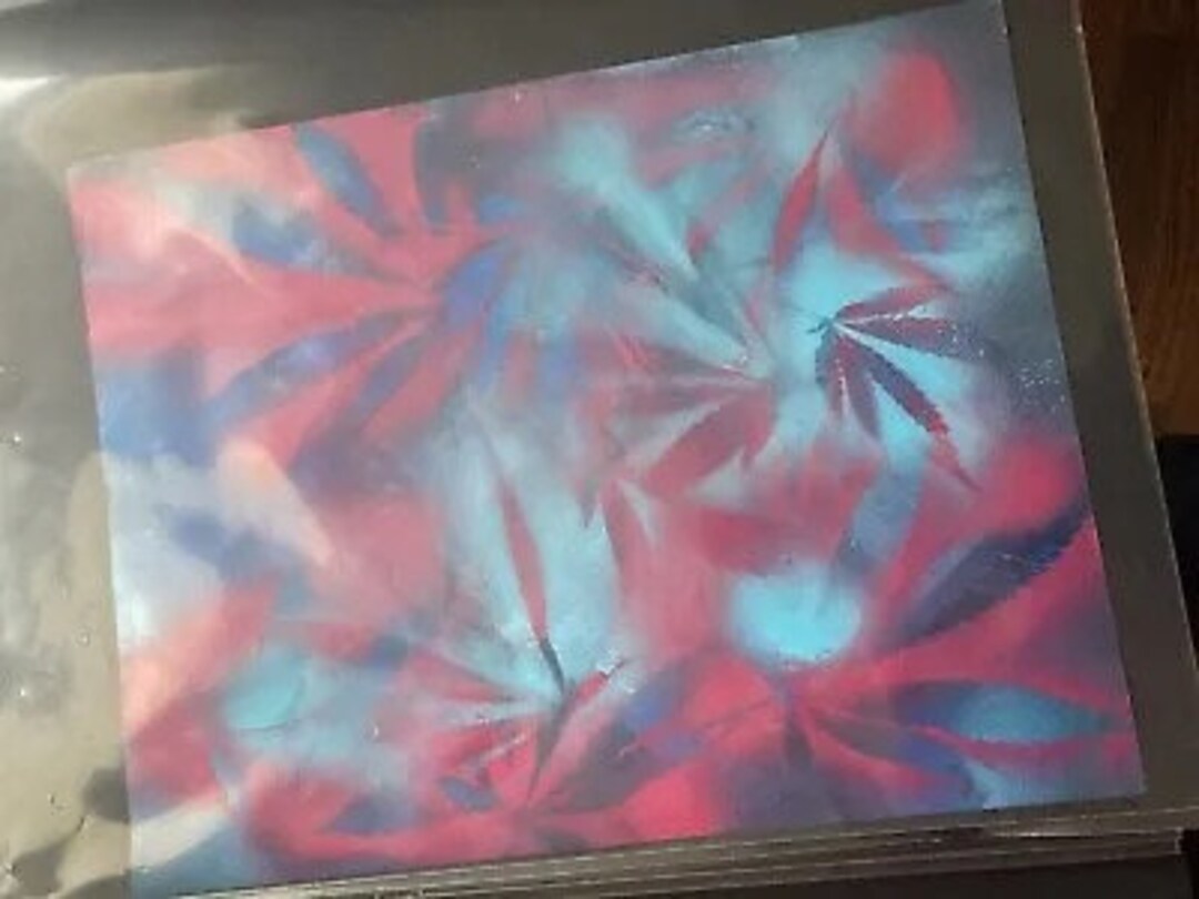 Plant Leaf Art. Spray Painted Using Real Leafs - Etsy