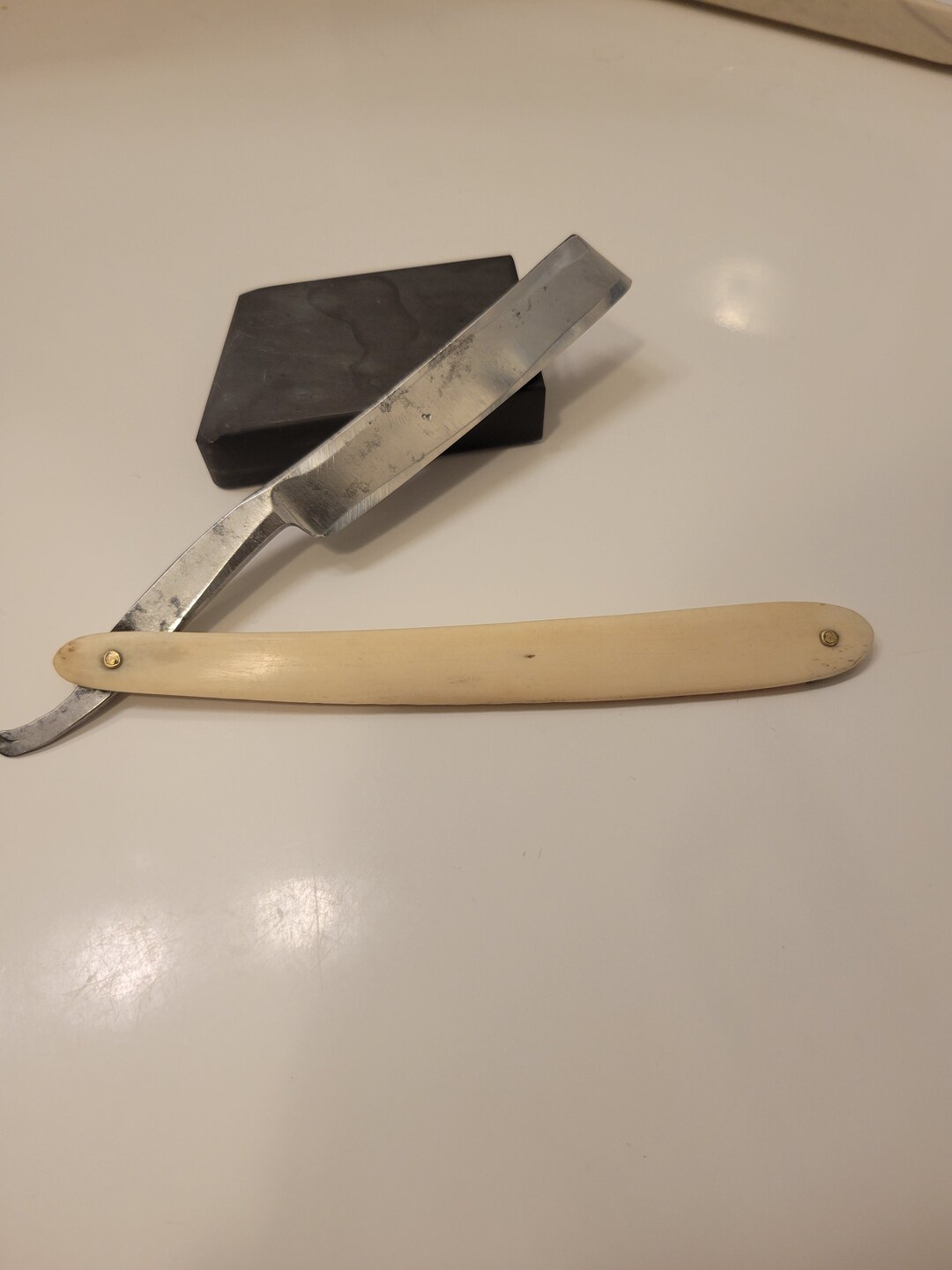 Silver Steel warranted Straight Razor Full Wedge 9/16th's Bone Scales ...
