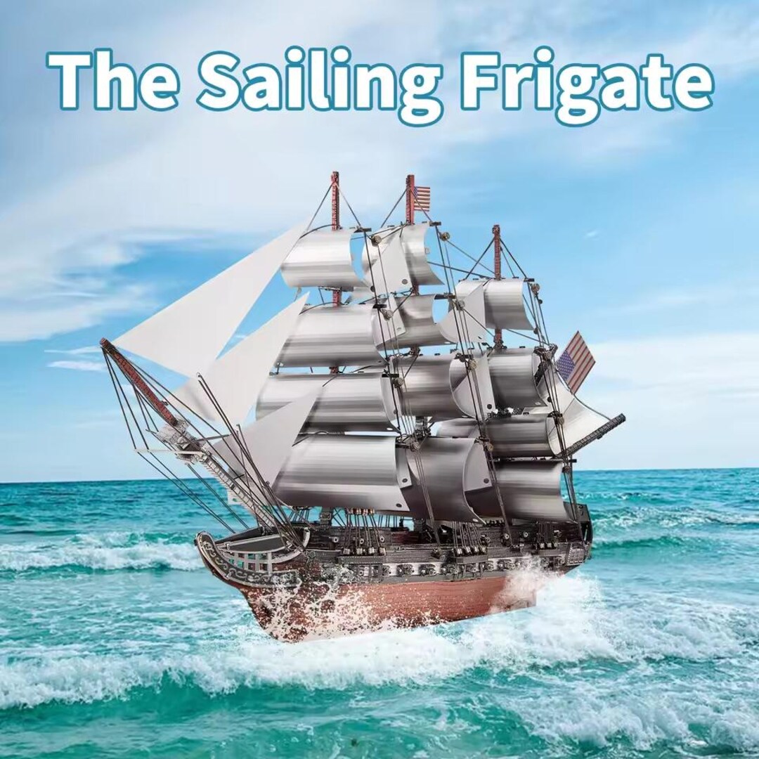 3D Metal Puzzles the Sailing Frigate Boat Model Kits Assembly DIY Kit ...