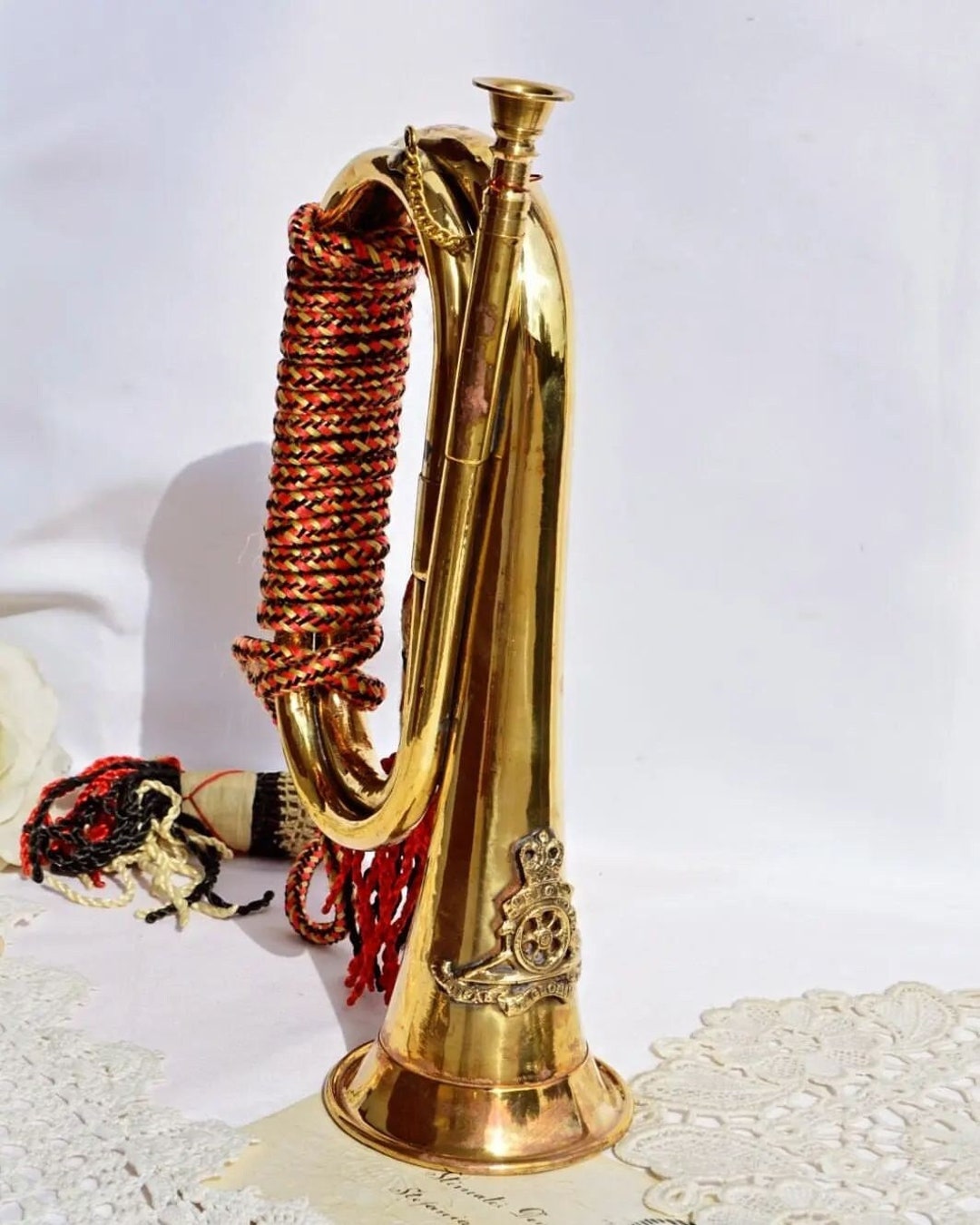 Collectibles Vintage Bugle Beautiful Piece Decor Military Enthusiasts ...