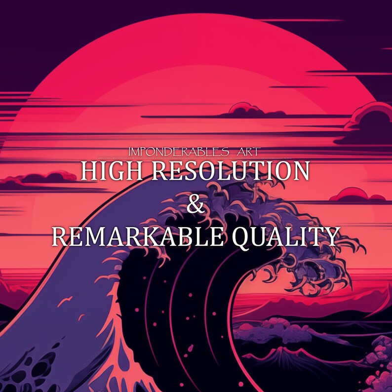 Ocean Retrowave, Vaporwave Digital Print, Colorful Wall Decor, Sea ...