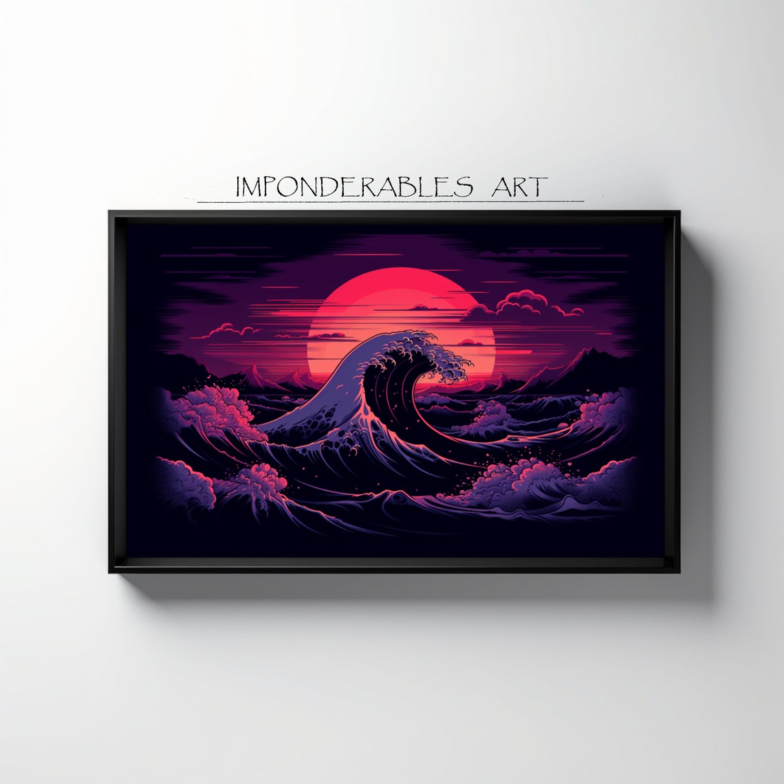 Ocean Retrowave, Vaporwave Digital Print, Colorful Wall Decor, Sea ...